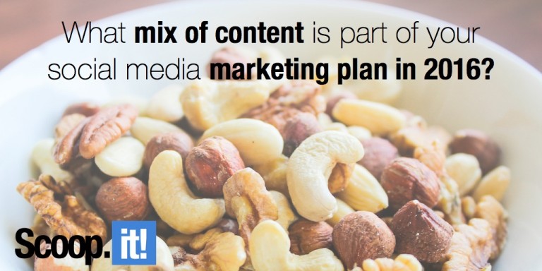 What mix of content is part of your social media marketing plan in 2016 ...