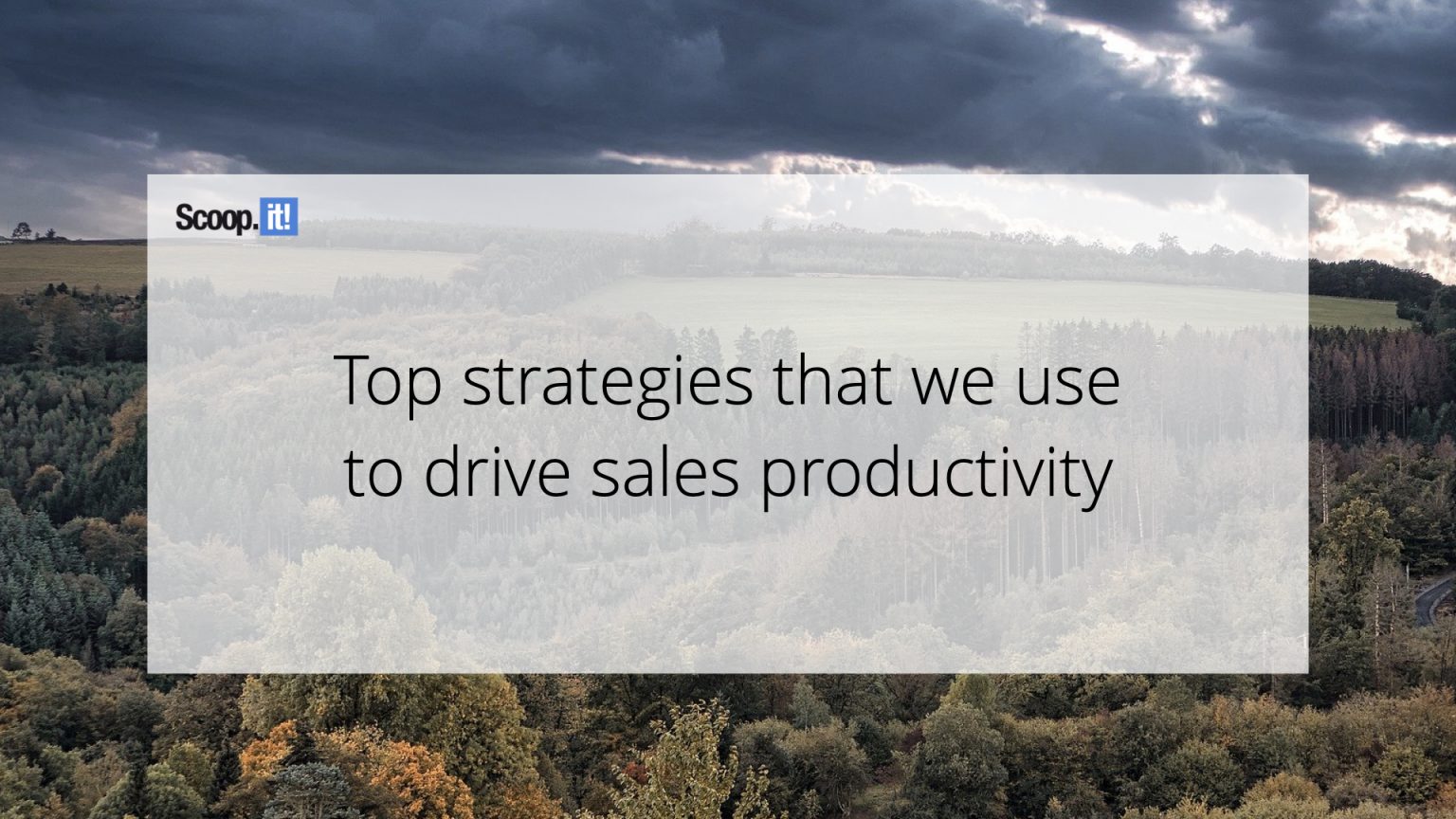 Top Strategies That We Use To Drive Sales Productivity - Scoop.it Blog